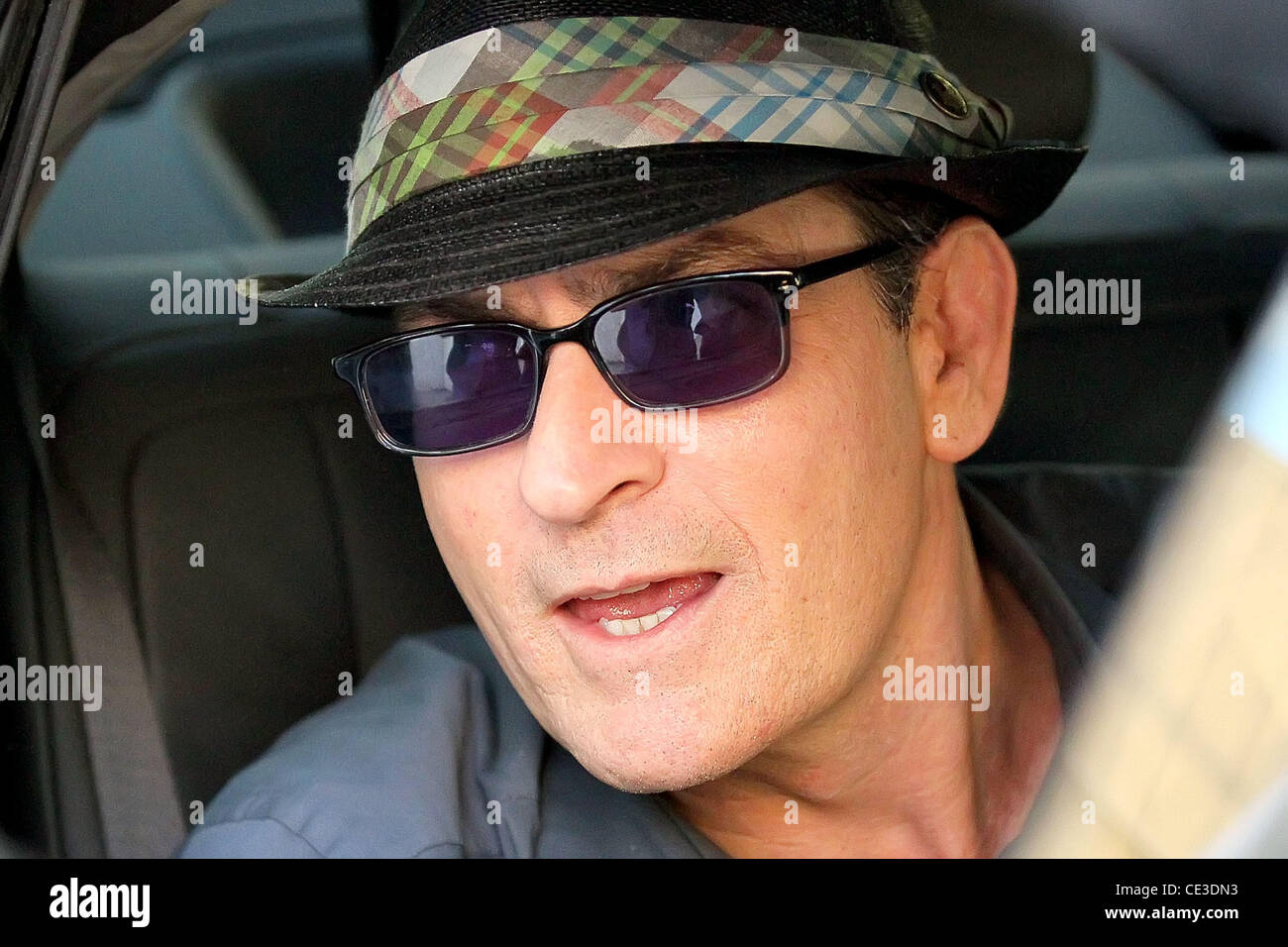 Charlie Sheen leaves the set of his new film 'She Wants Me'. Sheen is ...