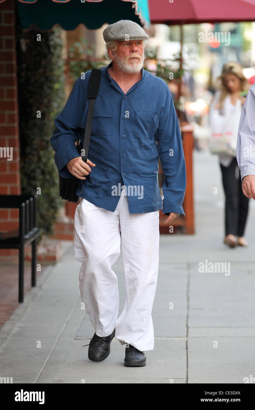 Nick Nolte sporting a full beard as he shops in Hollywood Los Angeles ...