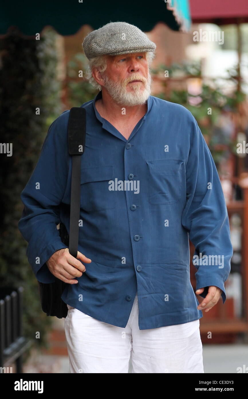 Nick Nolte sporting a full beard as he shops in Hollywood Los Angeles ...