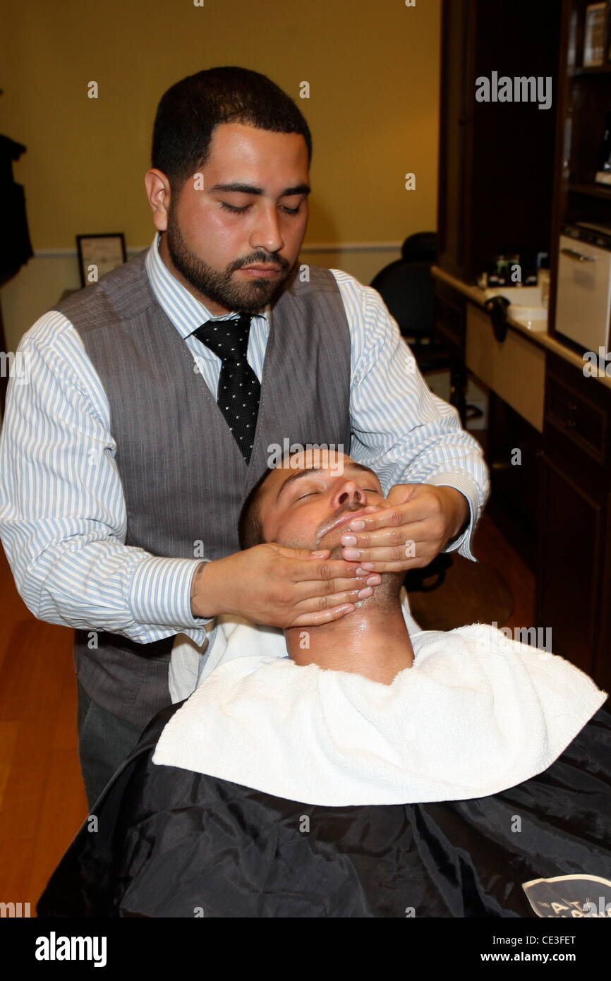 Nick Swisher New York Yankees outfielder getting his beard shaved at ...