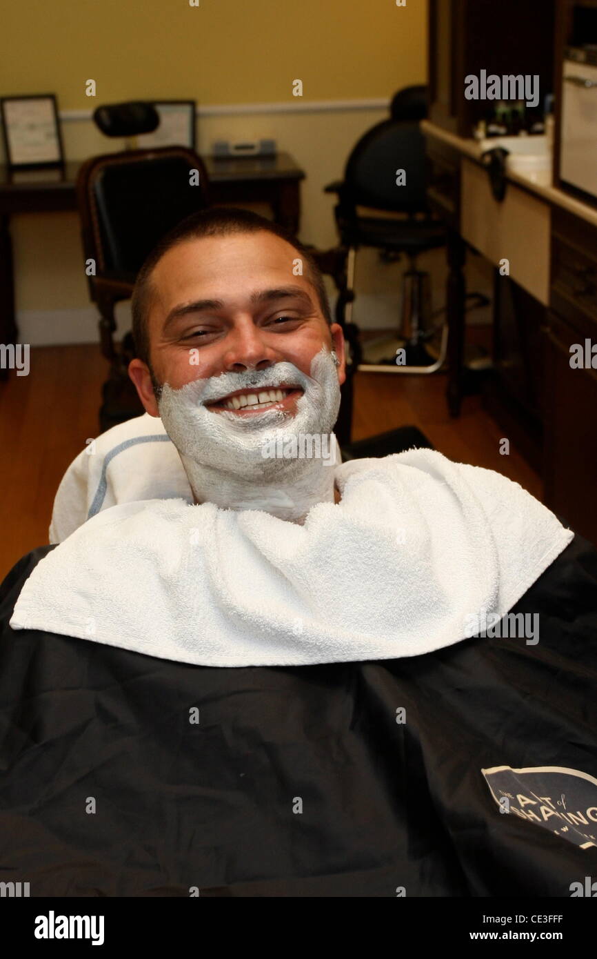 Nick Swisher New York Yankees outfielder getting his beard shaved at ...