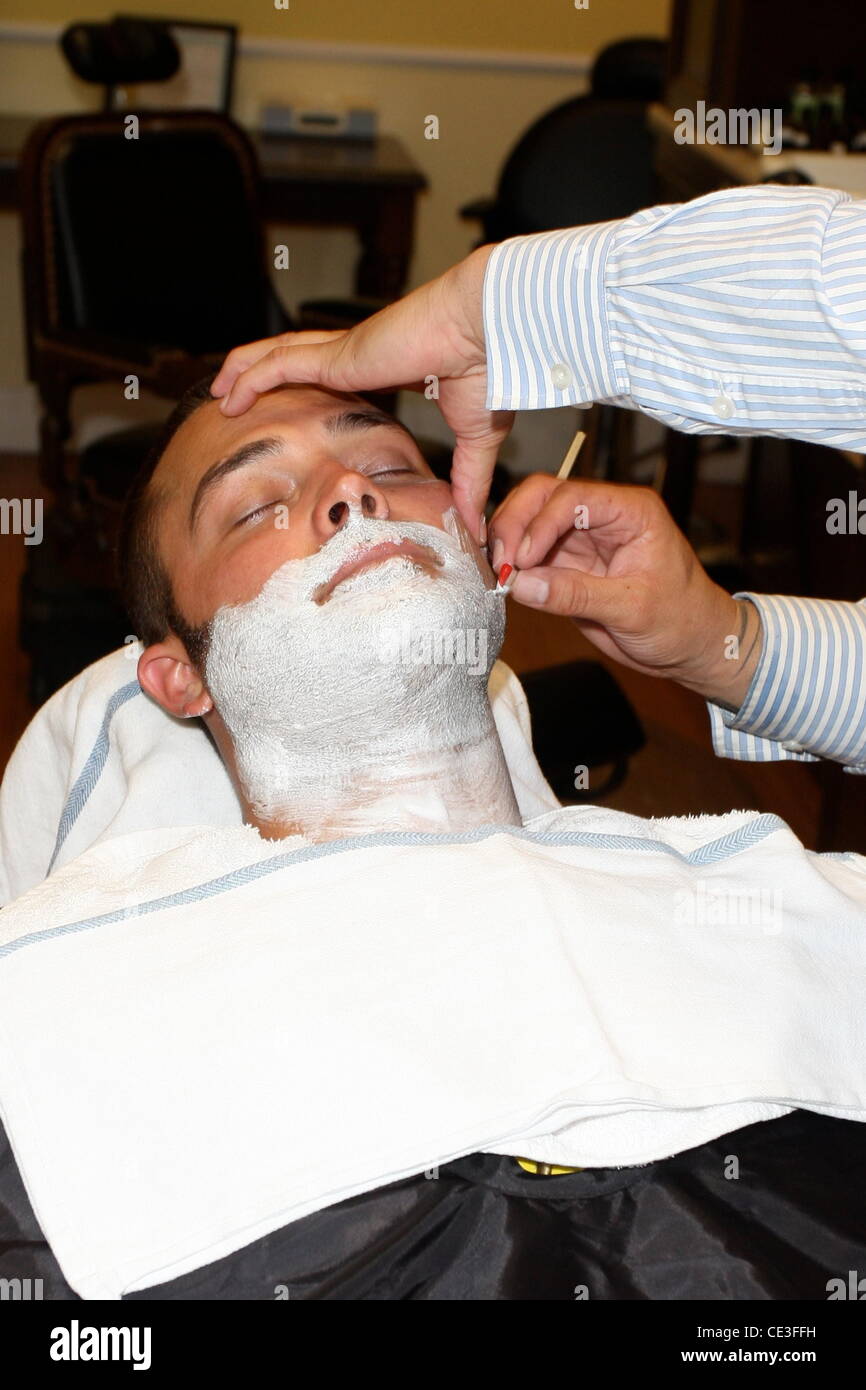 Nick Swisher New York Yankees outfielder getting his beard shaved at ...