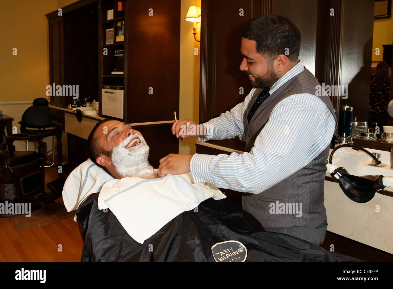 Nick Swisher New York Yankees outfielder getting his beard shaved at ...