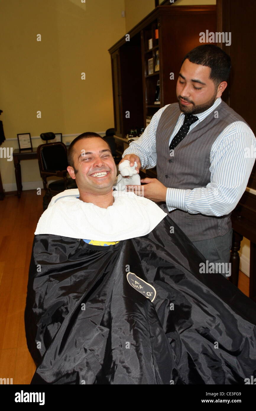 Nick Swisher New York Yankees outfielder getting his beard shaved at ...