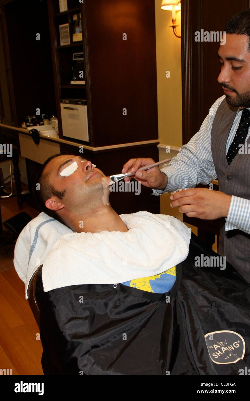 Nick Swisher New York Yankees outfielder getting his beard shaved at ...
