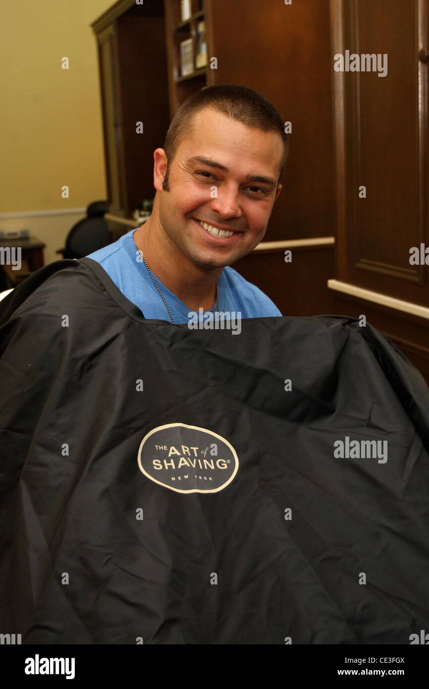 Nick Swisher New York Yankees outfielder getting his beard shaved at ...