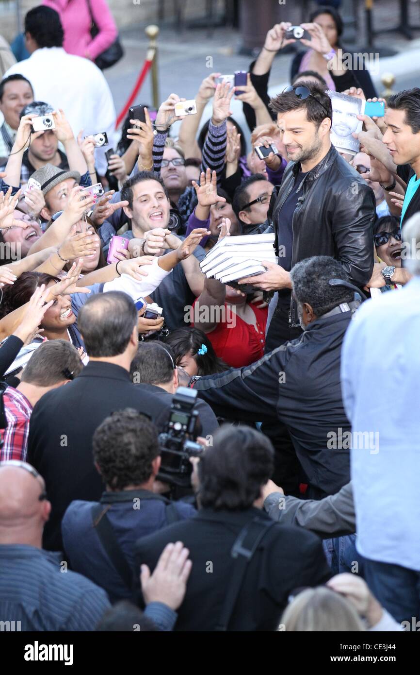 Ricky Martin films an interview for the entertainment television news ...
