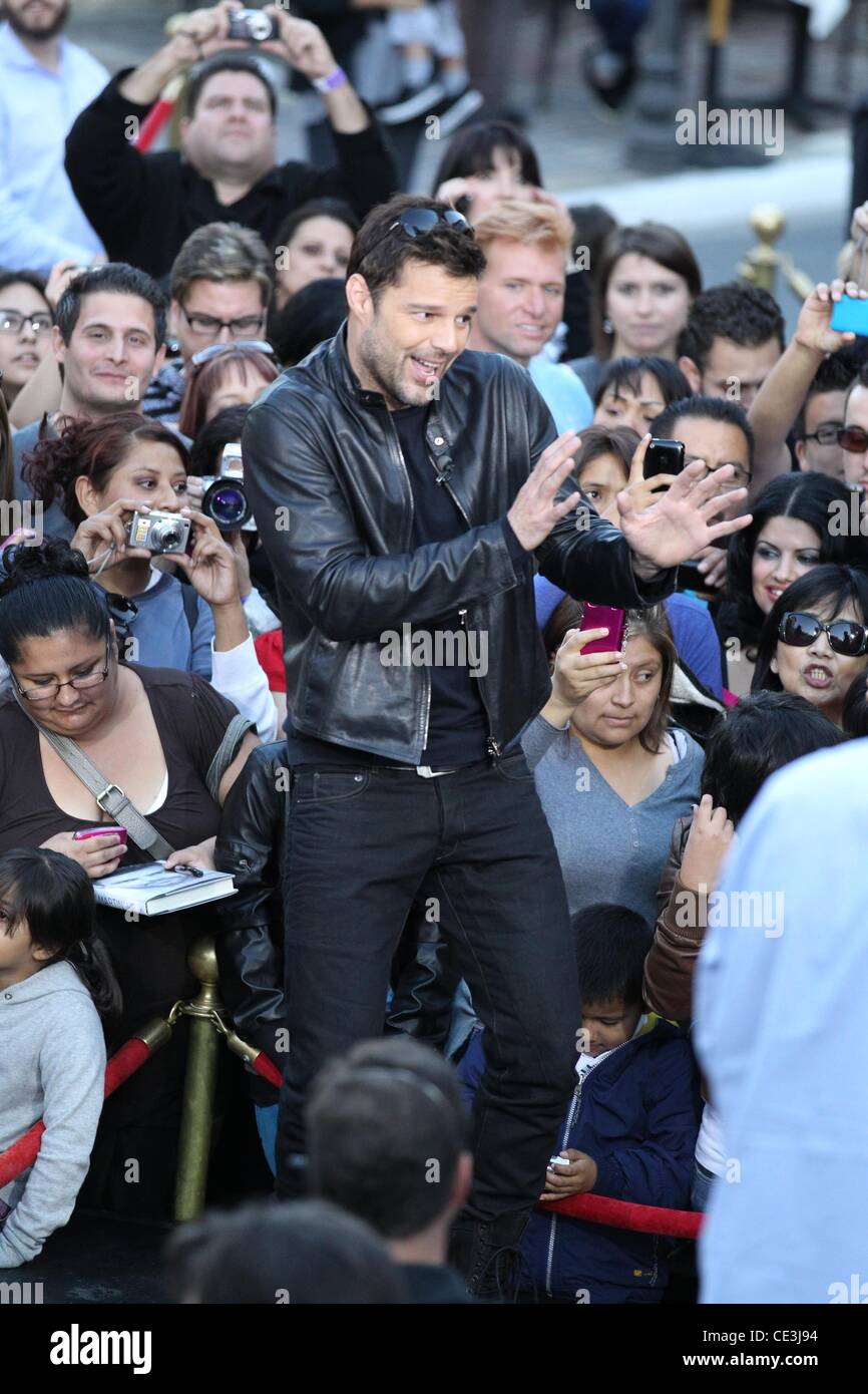 Ricky Martin films an interview for the entertainment television news ...