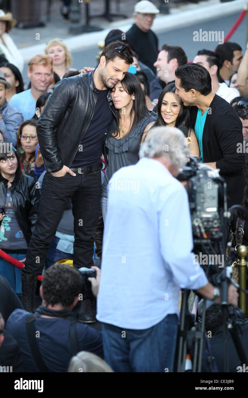 Ricky Martin films an interview for the entertainment television news ...
