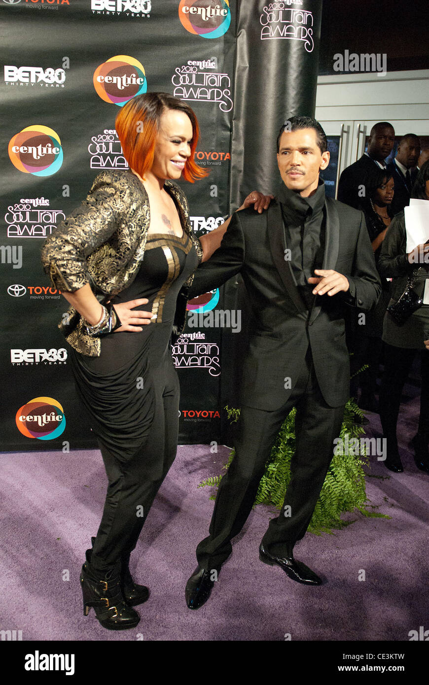 Faith Evans and El Debarge Soul Train Awards at held at the Cobb Energy ...