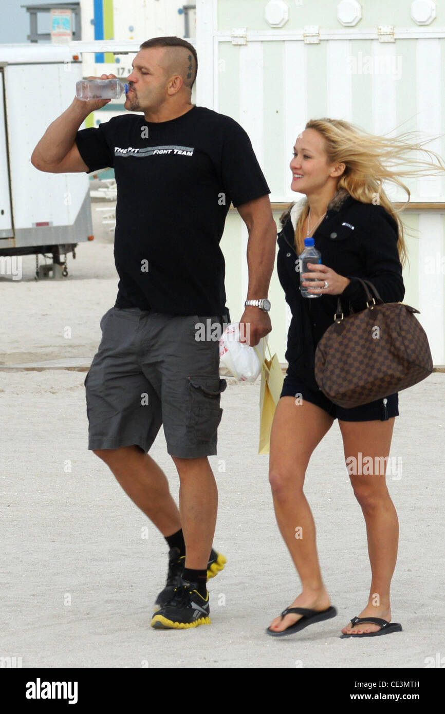 Chuck Liddell spends the day at the beach with his girlfriend. Miami ...