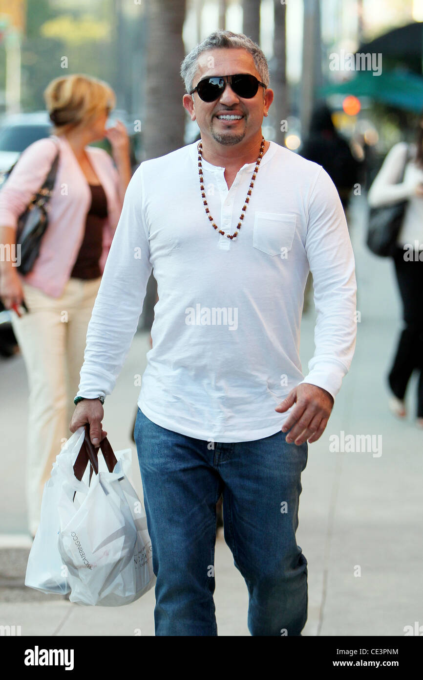Cesar Millan walking in Beverly Hills after having lunch at Crustacean ...