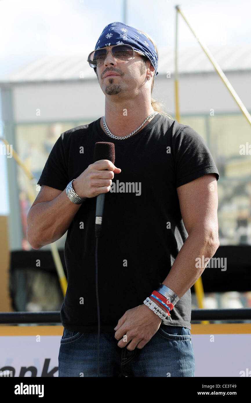 Bret Michaels appears as the Grand Marshal for the Ford 400 Nascar race ...