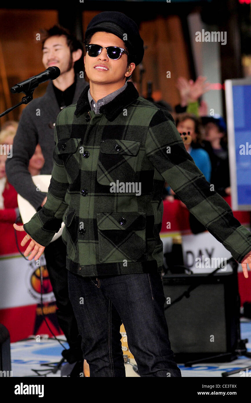 Bruno Mars performing live at Rockefeller Center as part of the 'Today ...