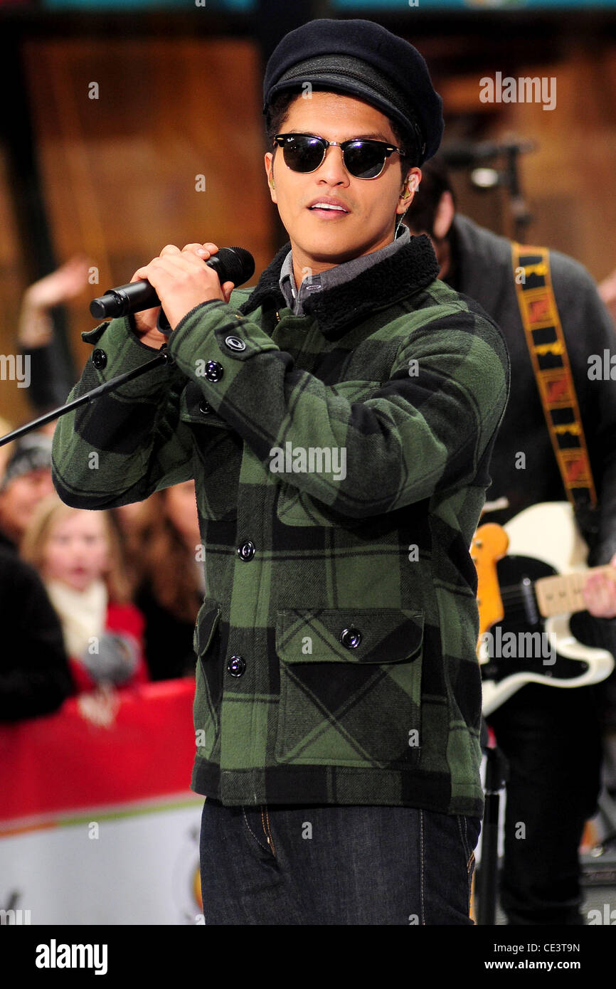 Bruno Mars performing live at Rockefeller Center as part of the 'Today ...