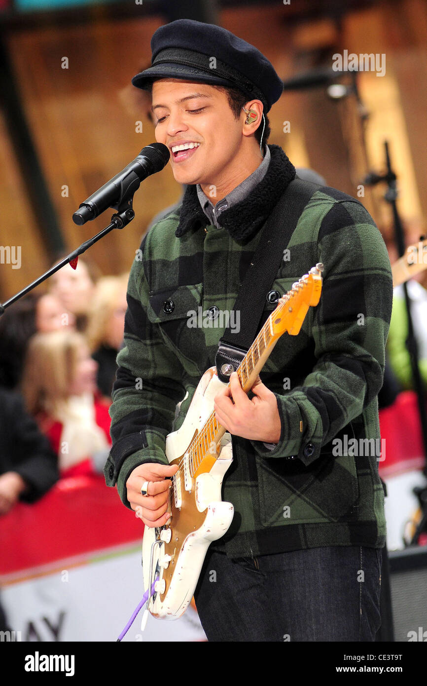 Bruno Mars performing live at Rockefeller Center as part of the 'Today ...