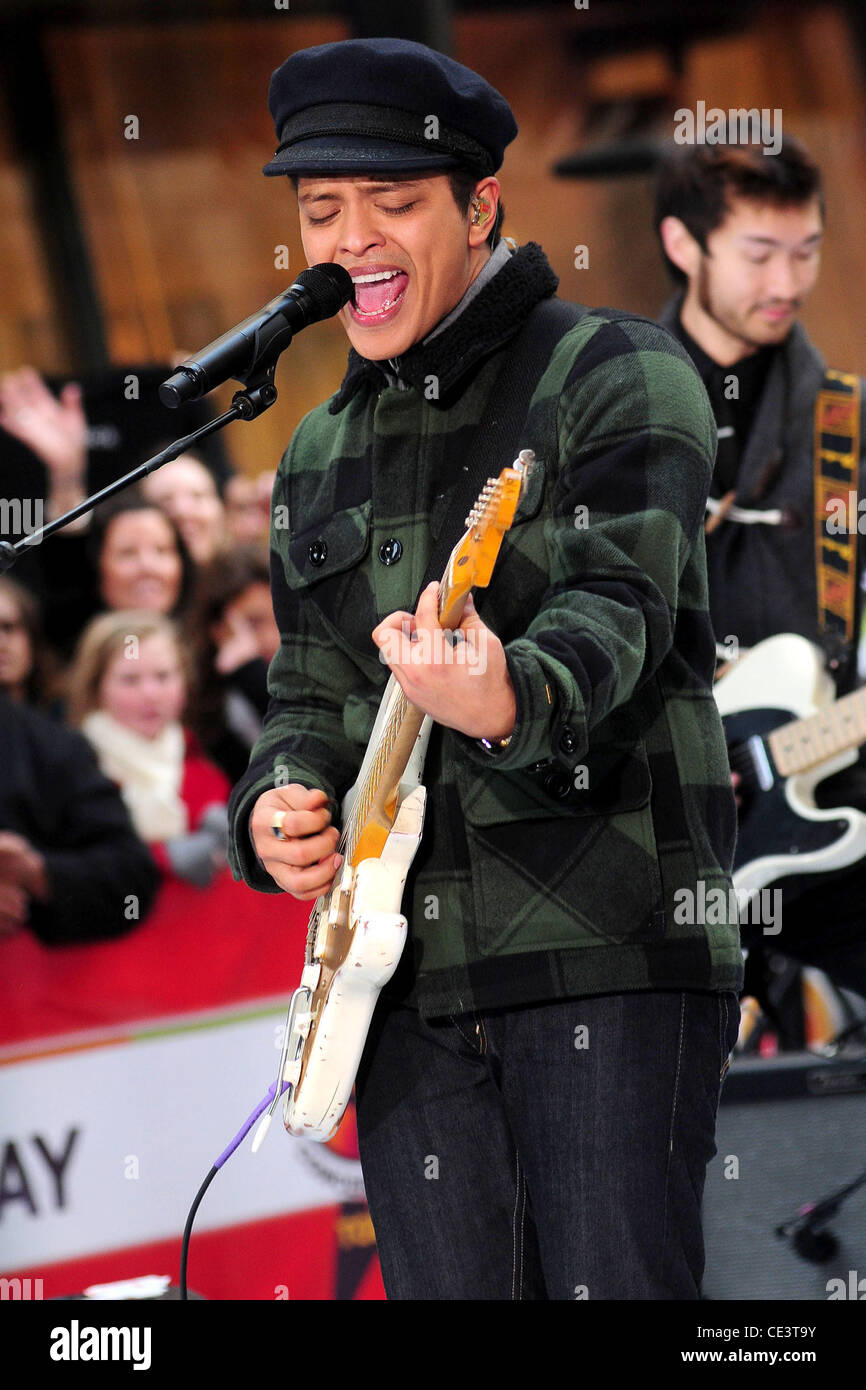 Bruno Mars performing live at Rockefeller Center as part of the 'Today ...