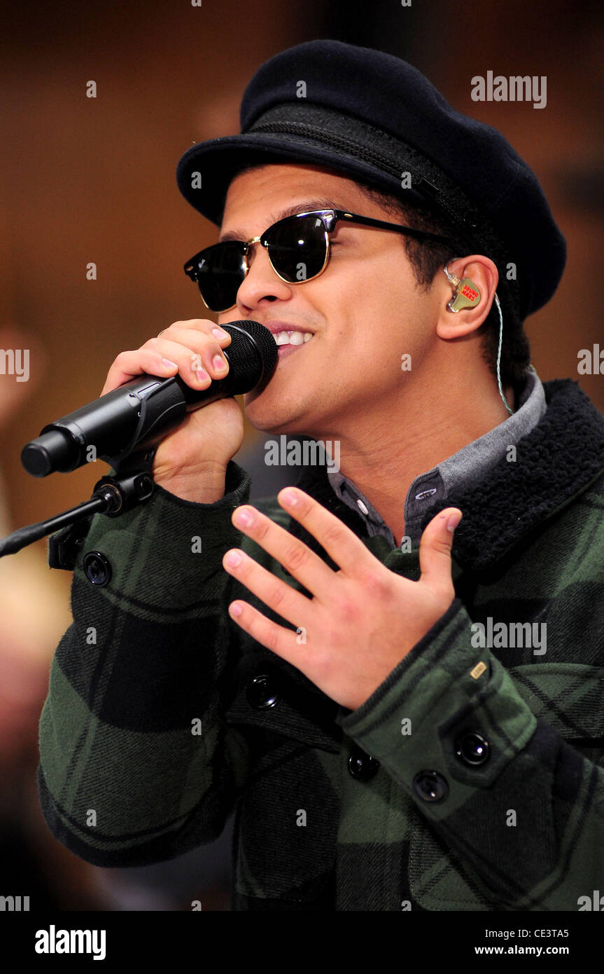 Bruno Mars performing live at Rockefeller Center as part of the 'Today ...