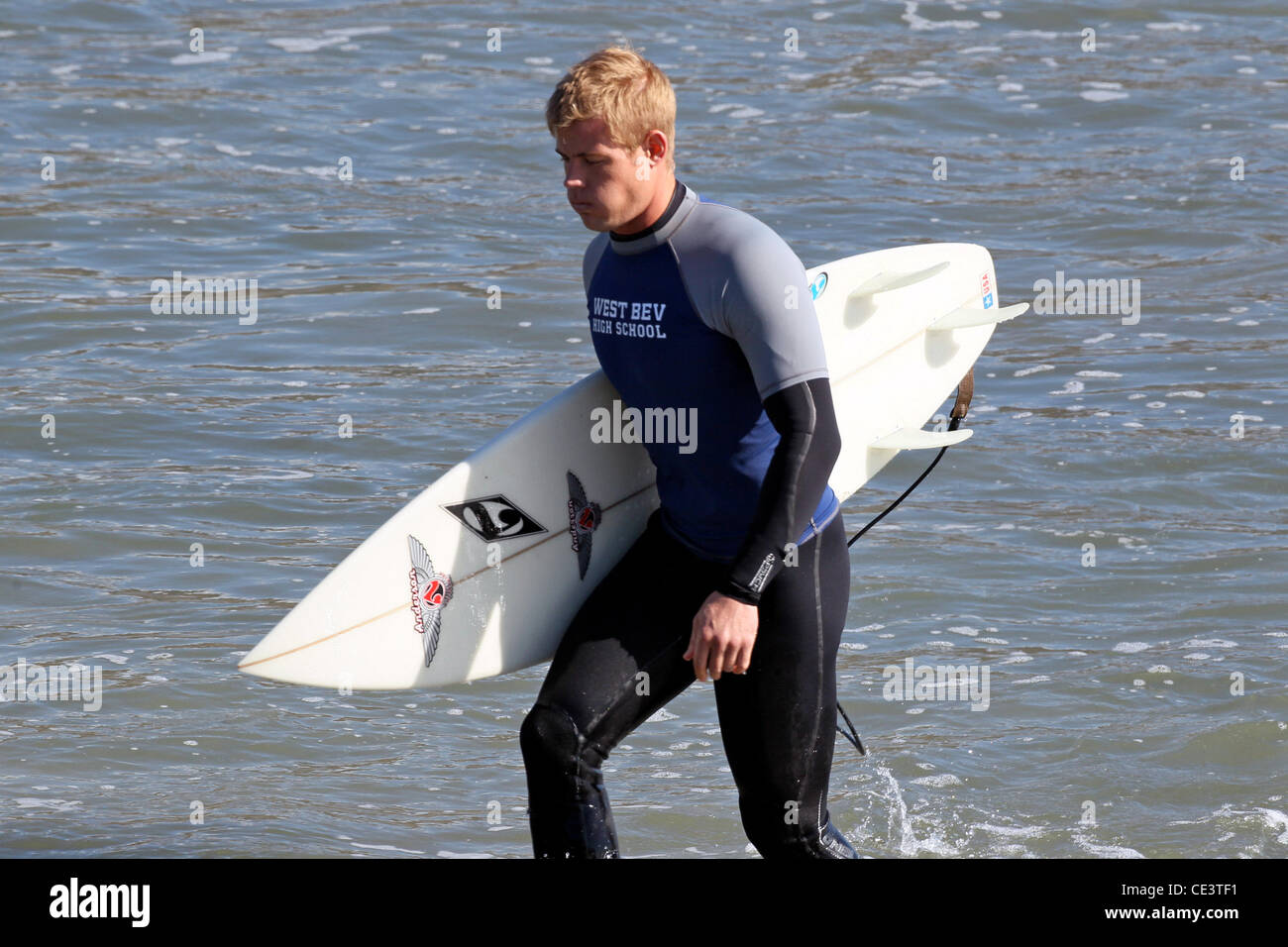 Trevor Donovan Cast members of the television show '90210' film a beach ...