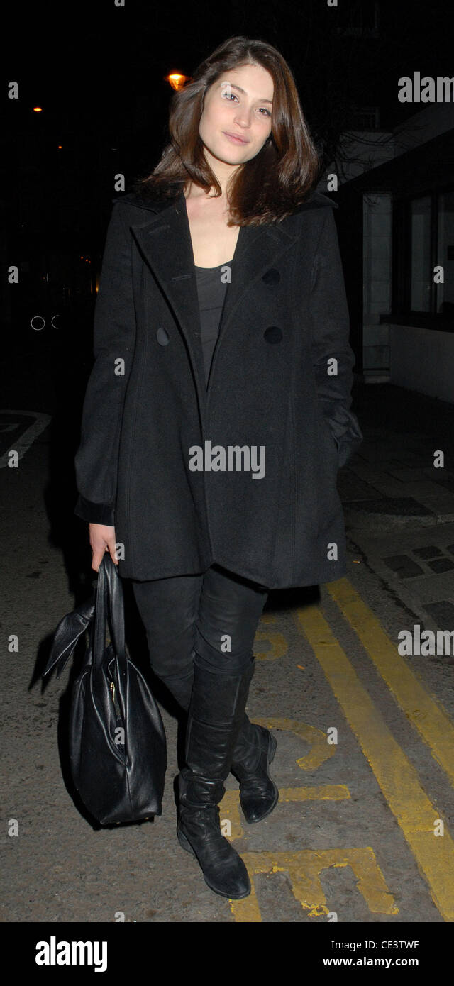 Gemma Arterton leaving the Almeida Theatre in Islington, after ...