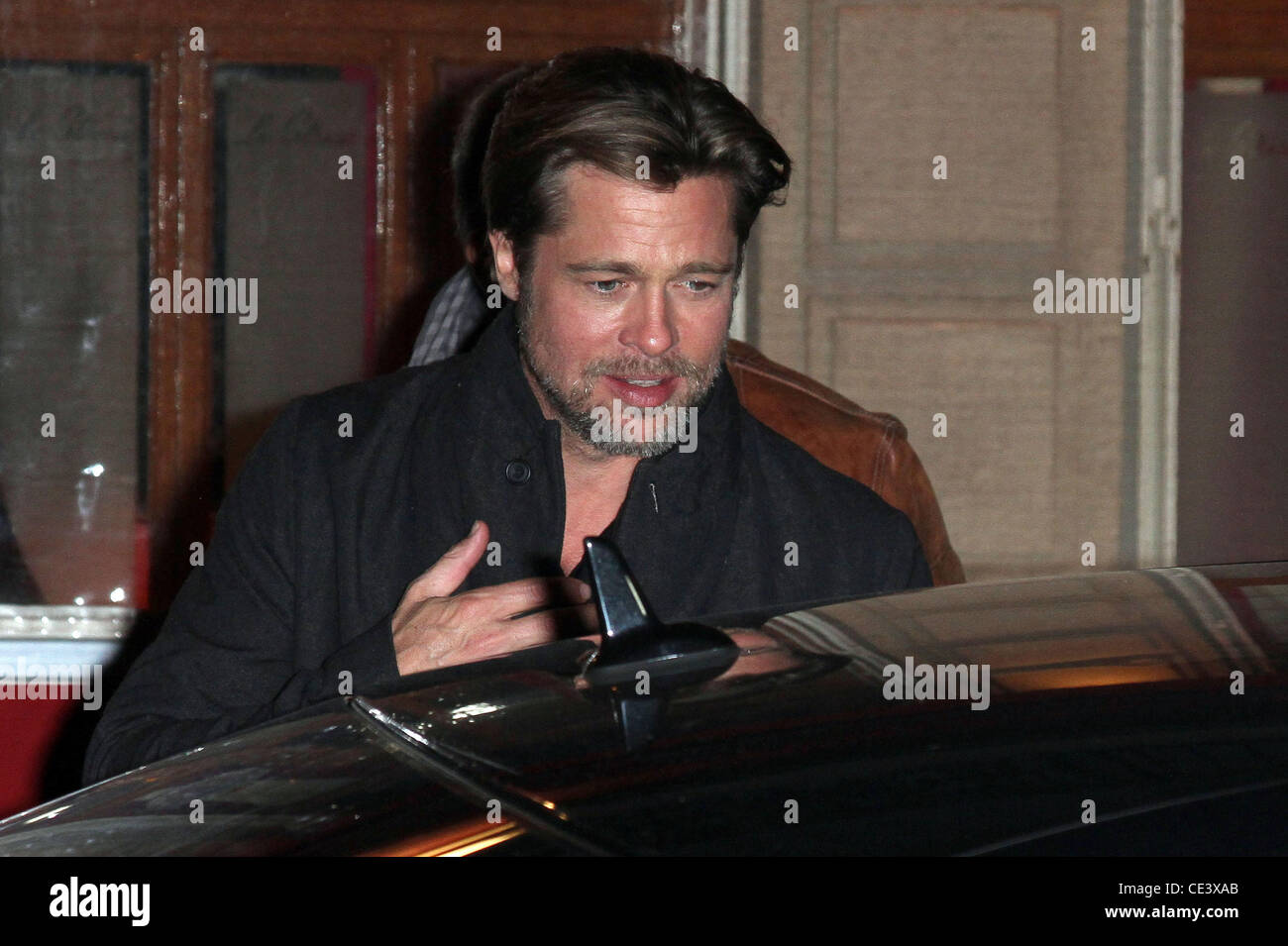 Brad Pitt outside Le Stresa restaurant after the French Premiere of ...
