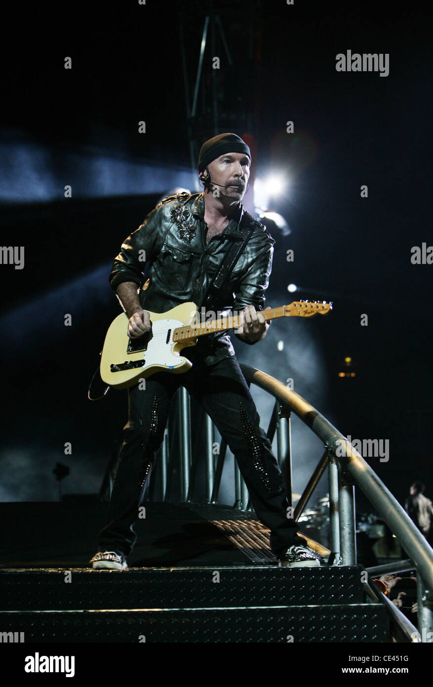The Edge U2 performs on stage at the ANZ Stadium Sydney, Australia - 13 ...