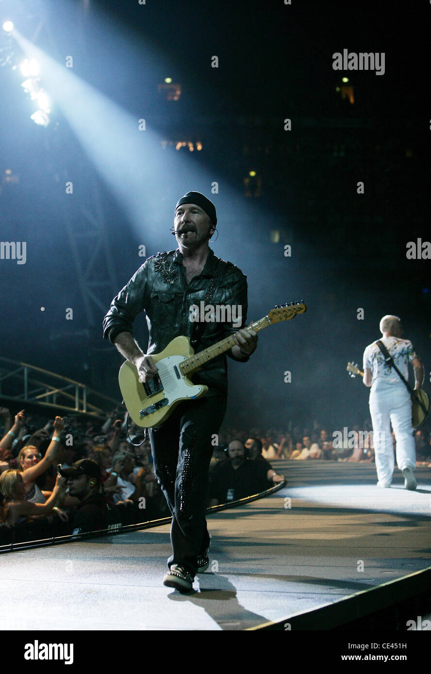 The Edge U2 performs on stage at the ANZ Stadium Sydney, Australia - 13 ...
