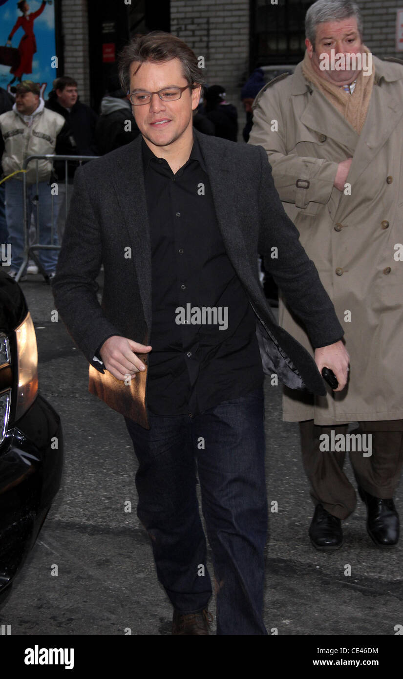Matt Damon outside The Ed Sullivan Theater for 'The Late Show with ...