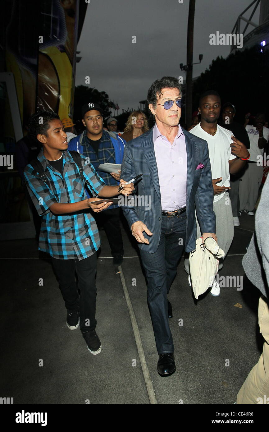 Sylvester Stallone Celebrities arrive for the LA Lakers vs. Miami Heat ...