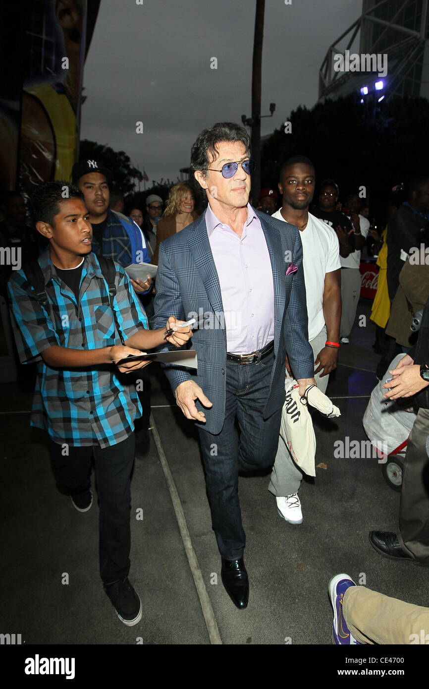 Sylvester Stallone Celebrities arrive for the LA Lakers vs. Miami Heat ...