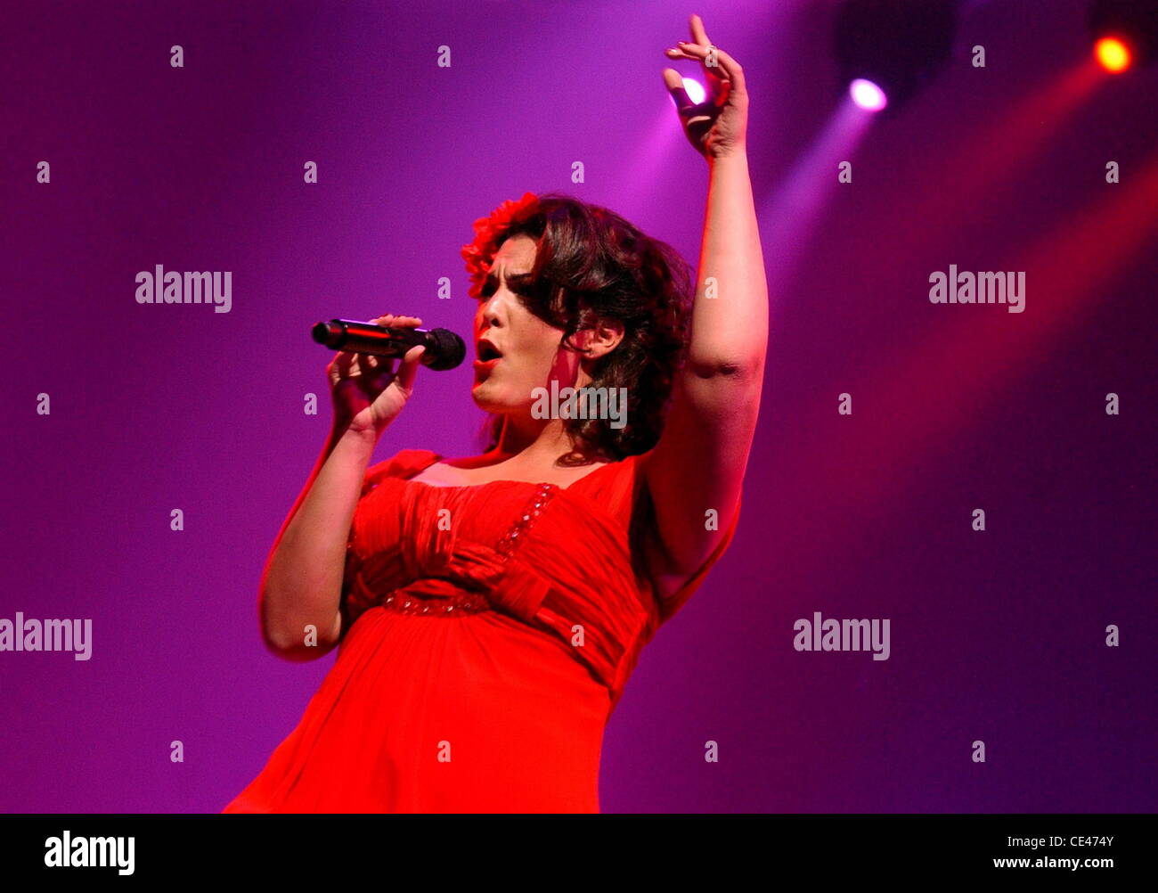 Dutch singer Caro Emerald performs live at a sold out concert held at ...