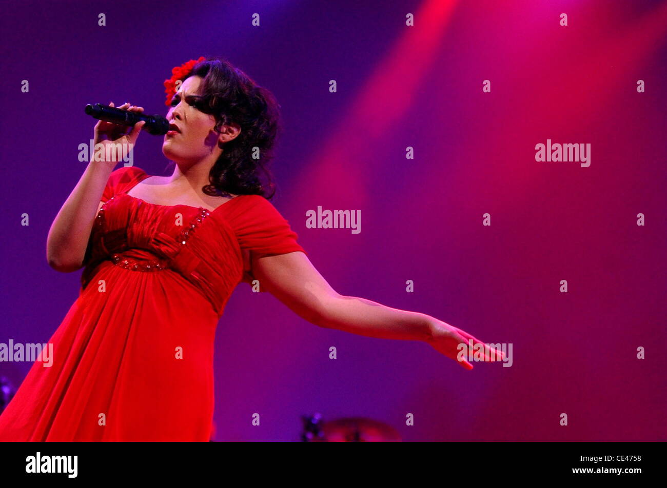Dutch singer Caro Emerald performs live at a sold out concert held at ...