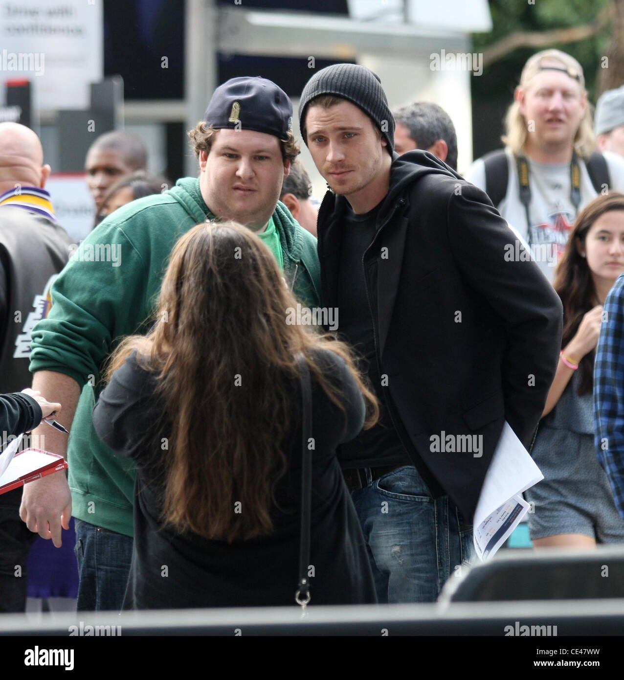 Garrett Hedlund and friend Celebrities arrive for the LA Lakers vs ...