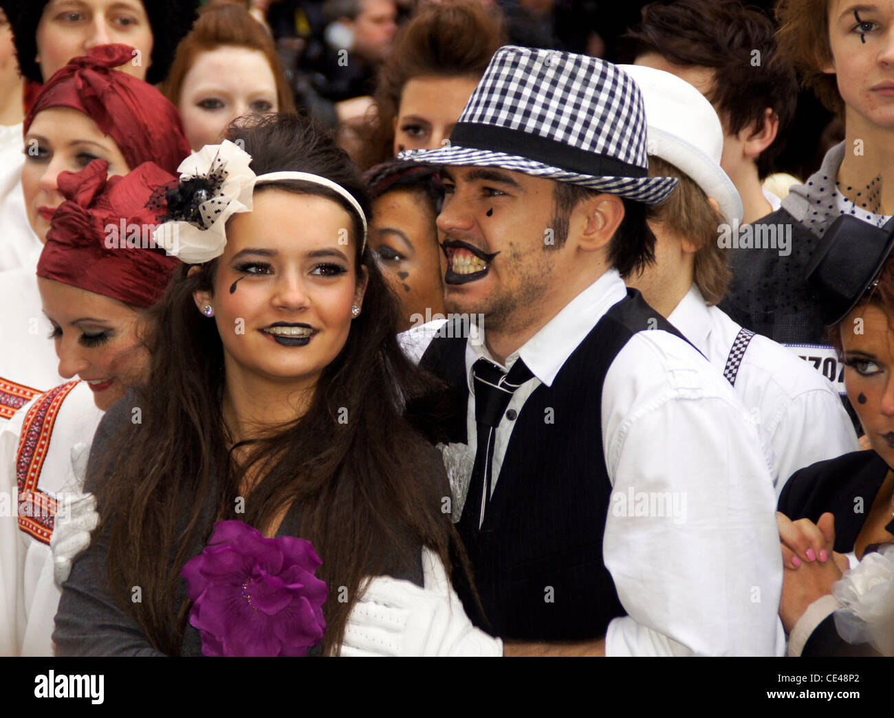 Atmosphere outside the London auditions of 'Britain's Got Talent' held ...
