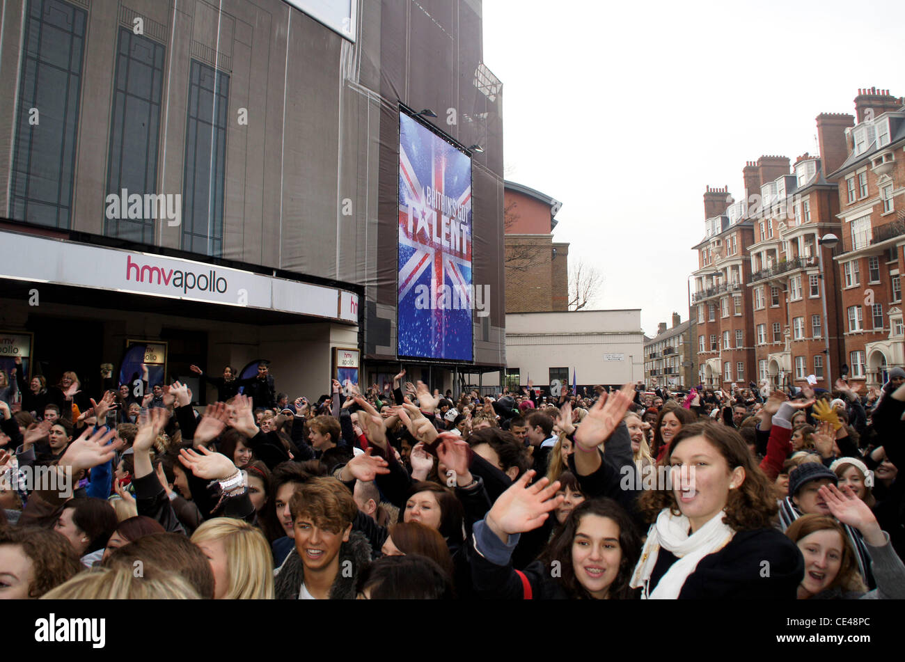 Fans outside the London auditions of 'Britain's Got Talent' held at The ...