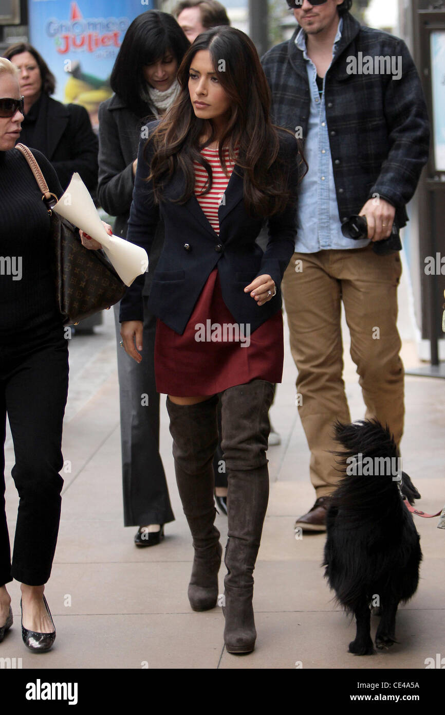 Sarah Shahi actress filming an interview for entertainment television ...