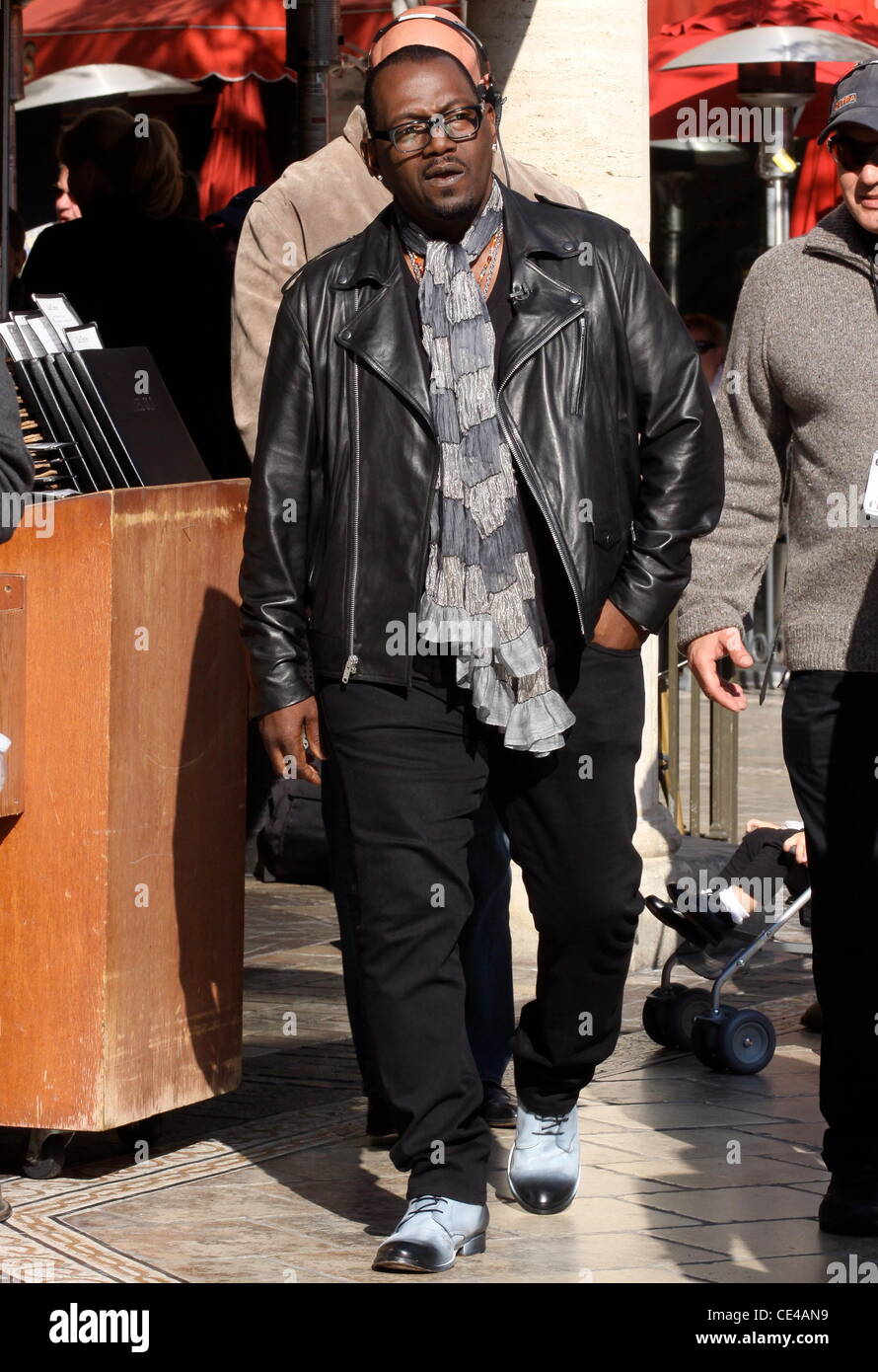 Randy Jackson is seen in a black leather motorcycle jacket while at The ...