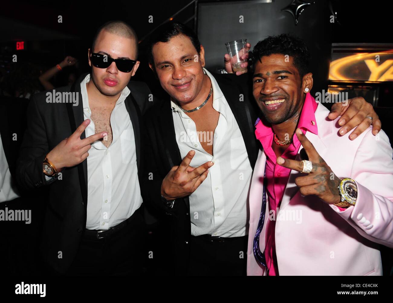 Guest, Sammy Sosa and Omega Pitbull 30th birthday celebration at Club ...