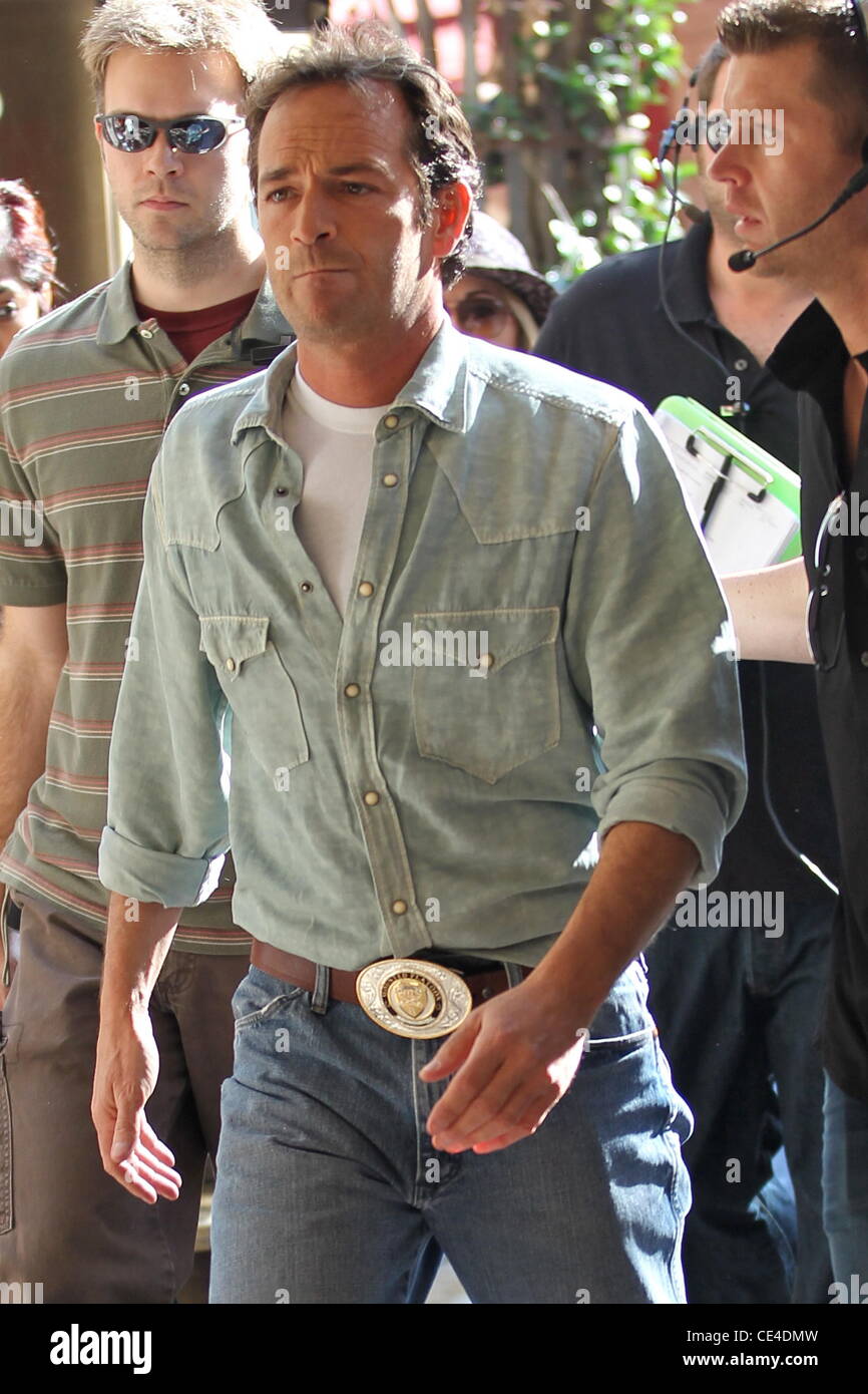 Luke Perry arriving at The Grove for an interview on entertainment ...