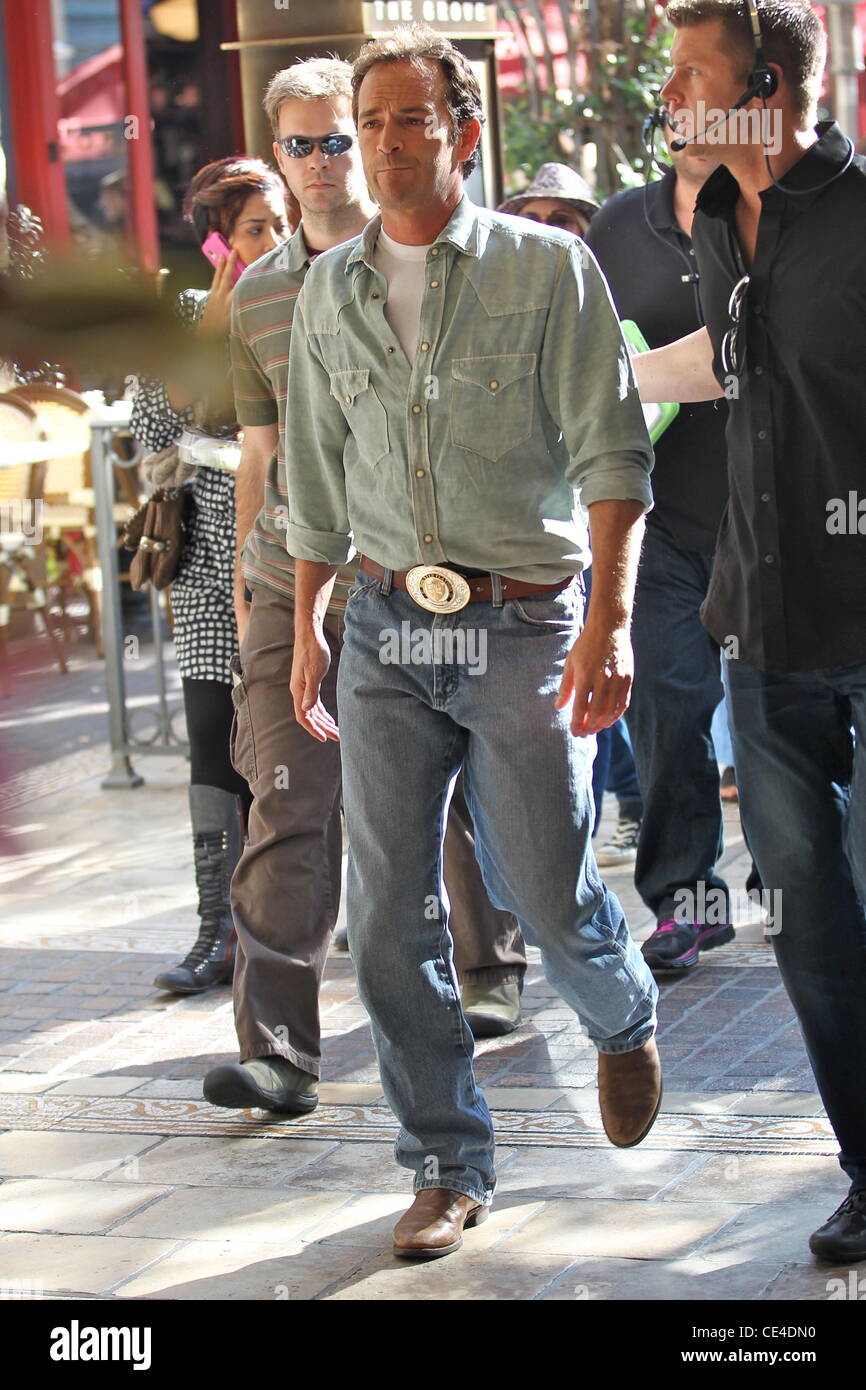 Luke Perry arriving at The Grove for an interview on entertainment ...