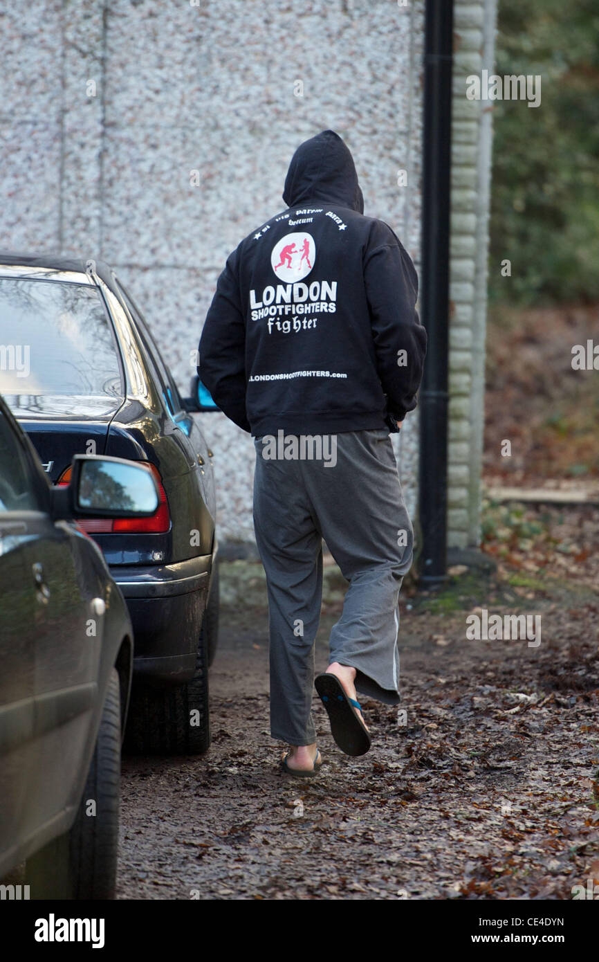 Alex Reid arrives to a Judo class at Epsom Scoot Hut still wearing his ...