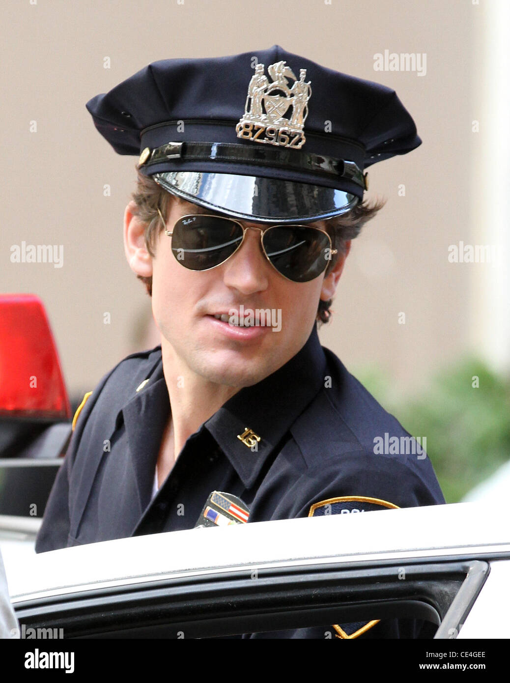 Matt Bomer Matt Bomer and Willie Garson filming 'White Collar' on ...