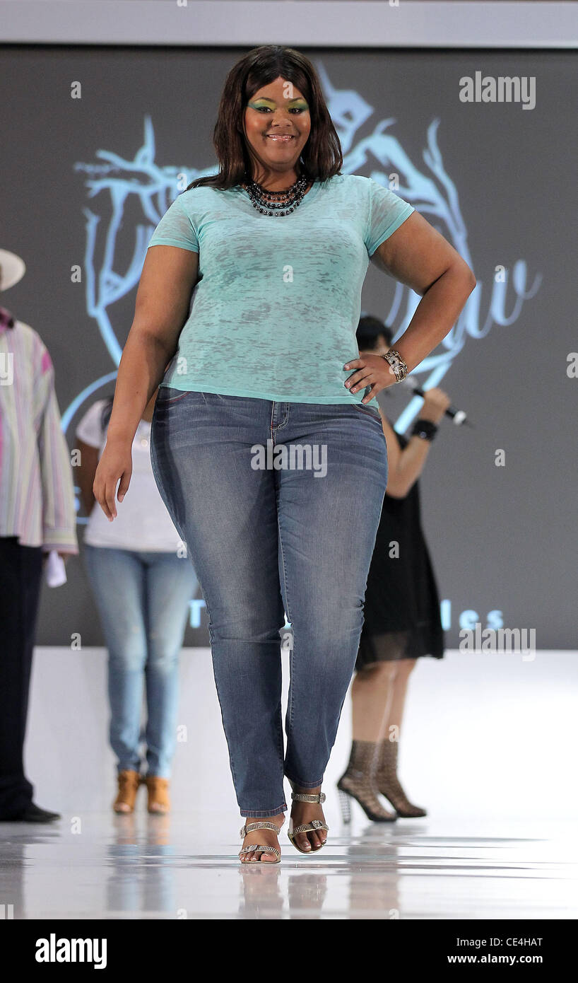 Model attending the plus-size denim line "Big Luv Denim" Fashion Show ...