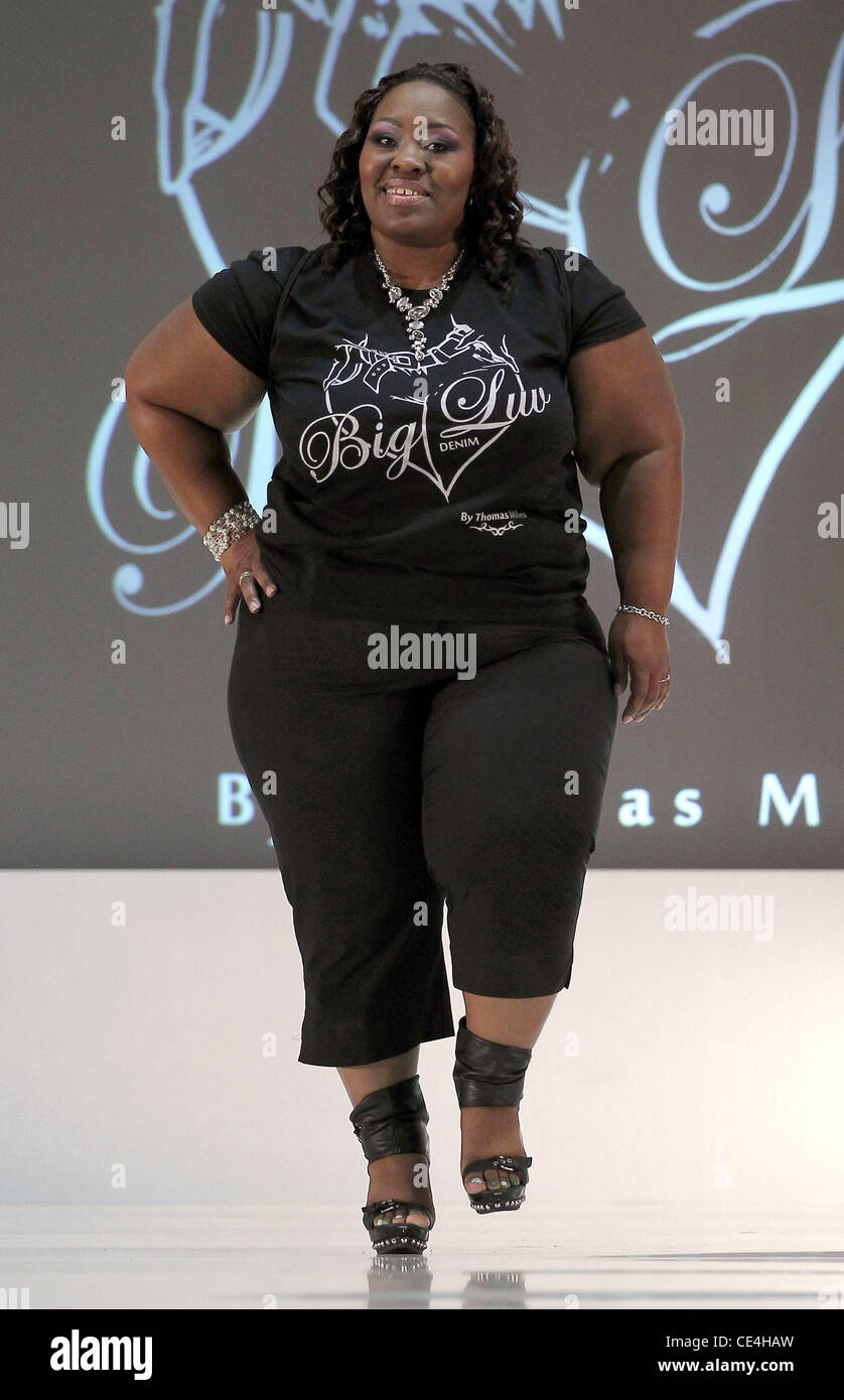 Model attending the plus-size denim line "Big Luv Denim" Fashion Show ...