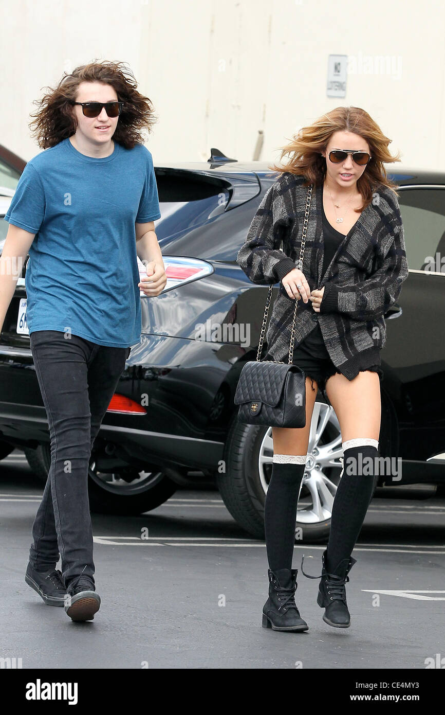 Miley Cyrus and her brother Braison Cyrus arrive at Panera Bread for ...
