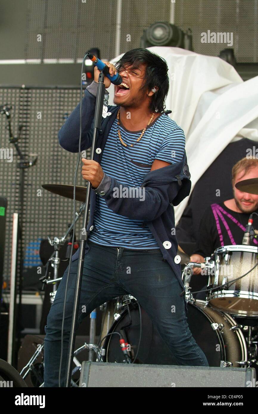 Daniel Kadawatha of Swedish rock band Kadawatha performs on stage ...