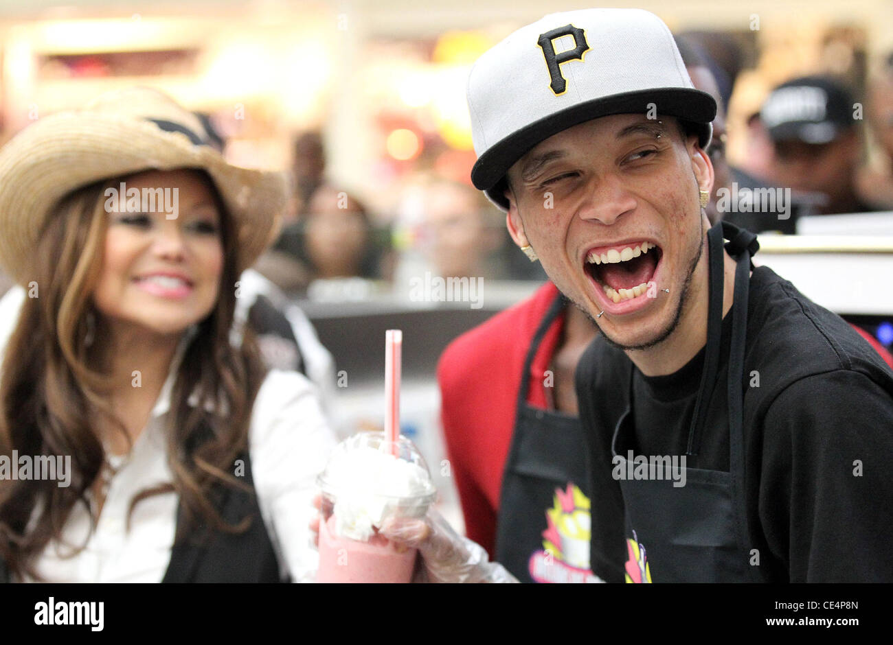 M-Bone of the rap group Cali Swag District, makes his own milkshake ...
