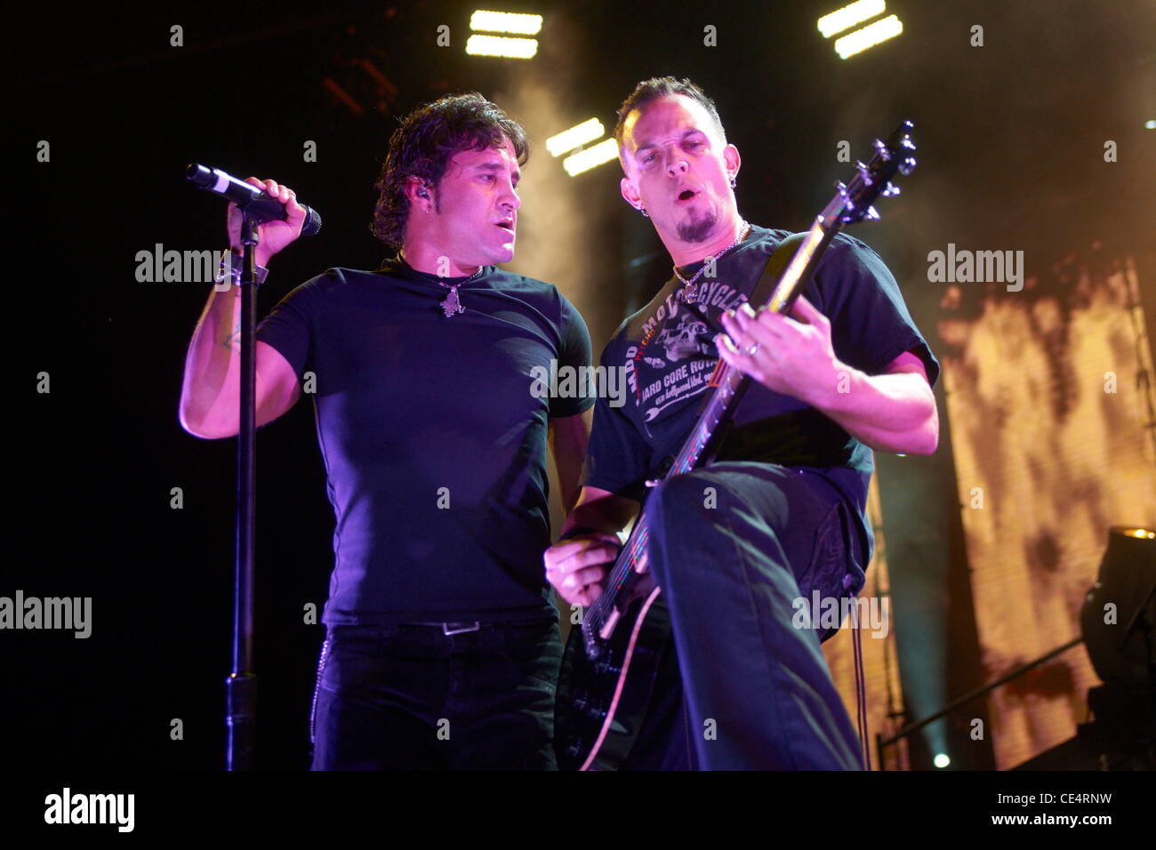 Creed performing live in concert at the First Midwest Bank Amphitheatre ...