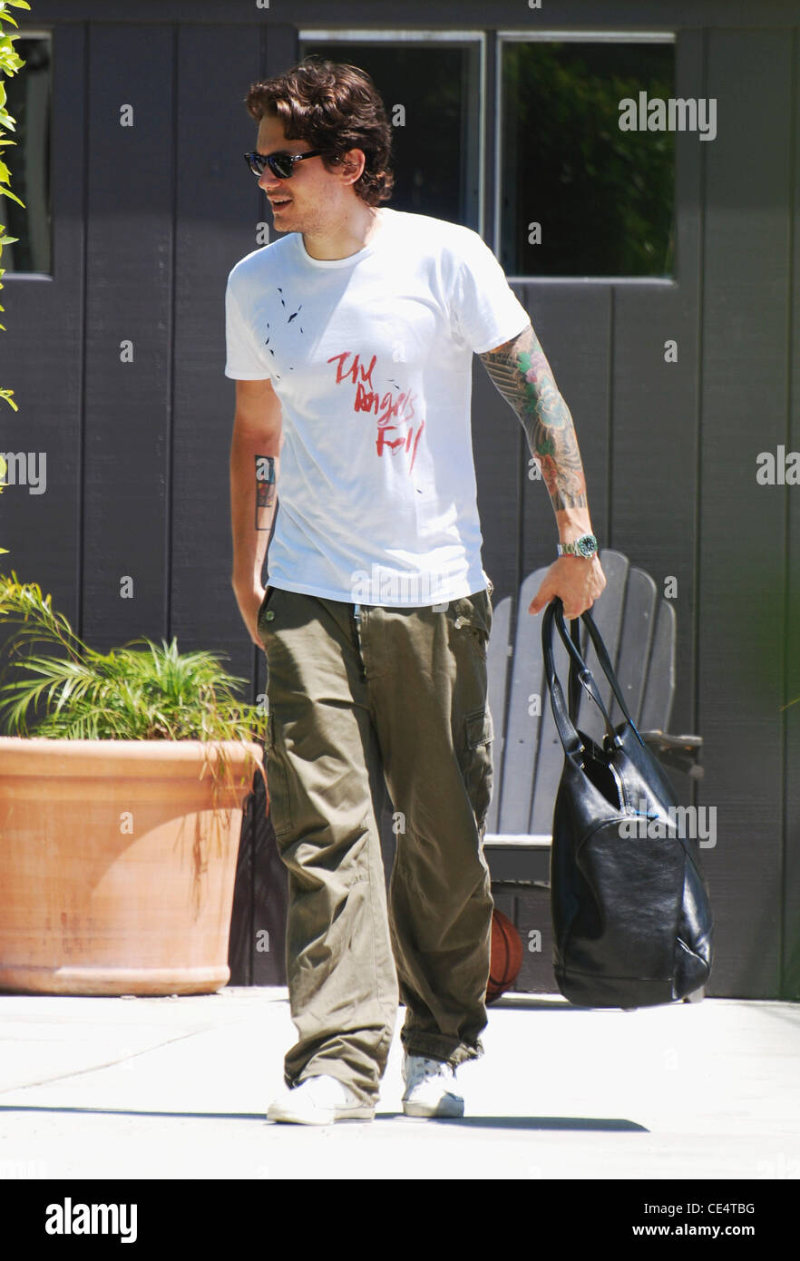John Mayer is seen leaving the gym in West Hollywood. Los Angeles ...