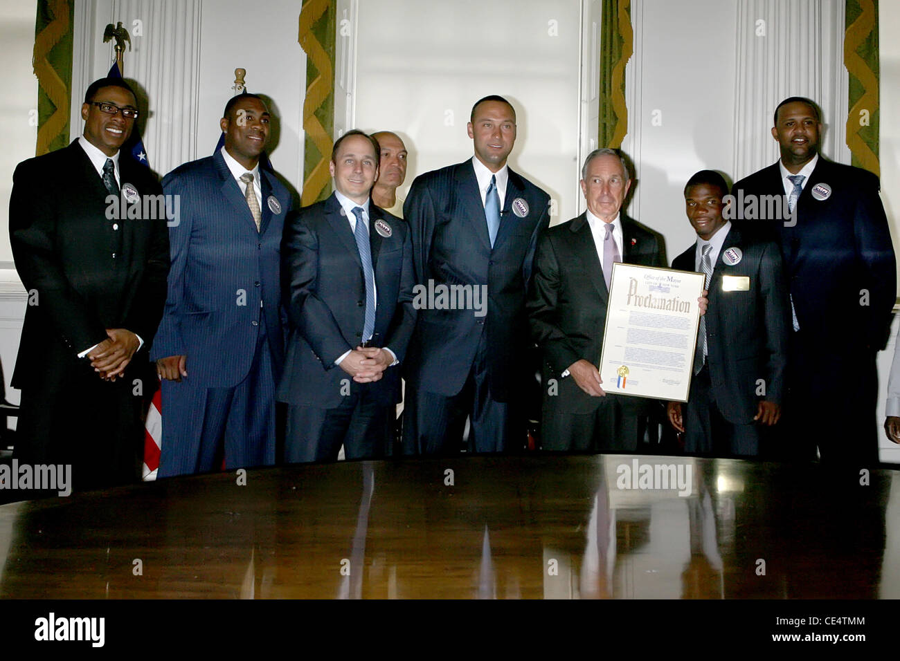 Curtis Granderson, Marcus Thames, Brian Cashman, Derek Jeter, Michael ...